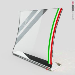 Targa Plexiglass con bandiera Tricolore Piegata Linea Flag2-B 210 mm